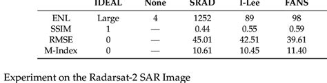 Index Evaluation For The Filtering Performance Of The Terrasar X Sar