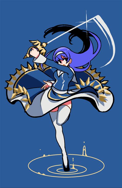 Safebooru 1girl Absurdres Akairiot Bangs Blue Background Dress