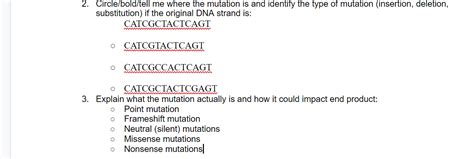 Solved 2 Circleboldtell Me Where The Mutation Is And
