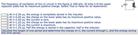 Solved The Frequency Of Oscillation Of The Lc Circuit In The