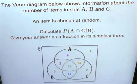 SOLVED The Venn Diagram Below Shows Information About The Number Of