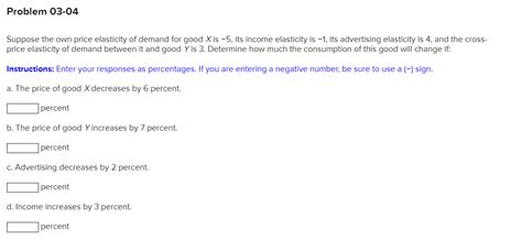 Solved Suppose The Own Price Elasticity Of Demand For Good X Chegg