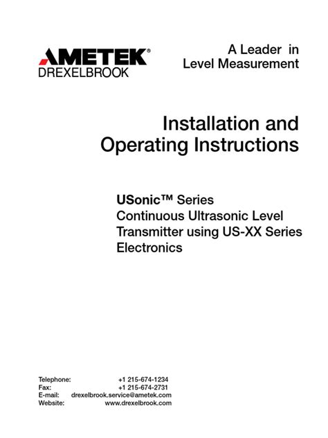 Usonic Ultrasonic Level Transmitter English Pdf Flow Measurement