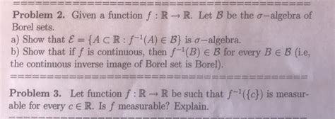 Solved Problem 2 Given A Function F R R Let B Be The Chegg Com