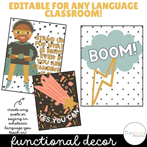 Superhero Classroom Posters Superhero Editable Classroom Posters