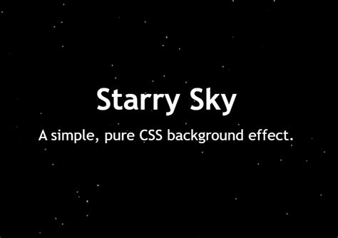 Css Only Starry Sky Background Effect Css Script