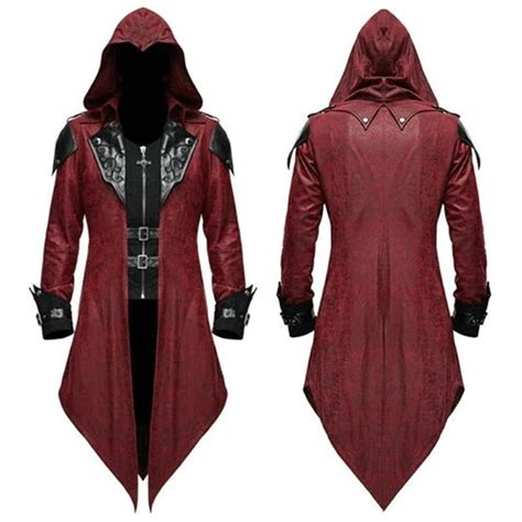 Chic Retro Mens Gothic Medieval Patchwork Jacket Ttaesthetic