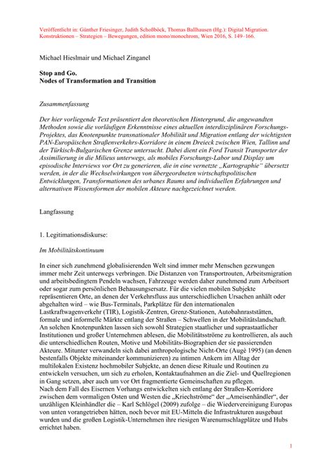 Pdf Stop And Go Nodes Of Transformation And Transition