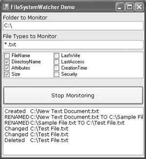 The FileSystemWatcher Example VB NET