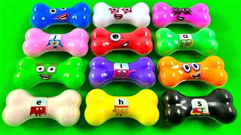 Numberblocks And Alphablocks Asmr Looking Slime With Bone Coloring