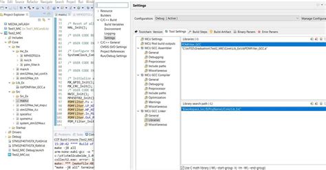 Stm32cubeide Cant Find Dsp Static Library Stmicroelectronics Community