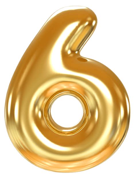 Golden Number 6 Pngs For Free Download