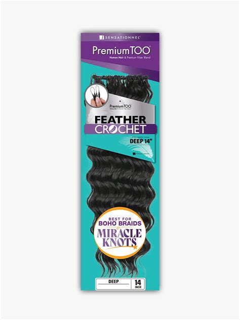 Sensationnel Premium Too Feather Crochet Deep Wave 14 Inch Human Hair