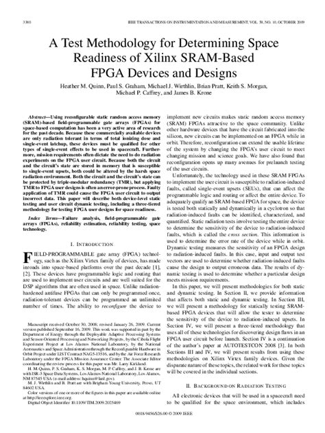 pdf a test methodology for determining space readiness of xilinx sram based fpga devices and