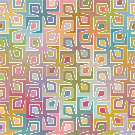 Abstract Pattern With Interlocking Geometric Shapes In Different Pastel