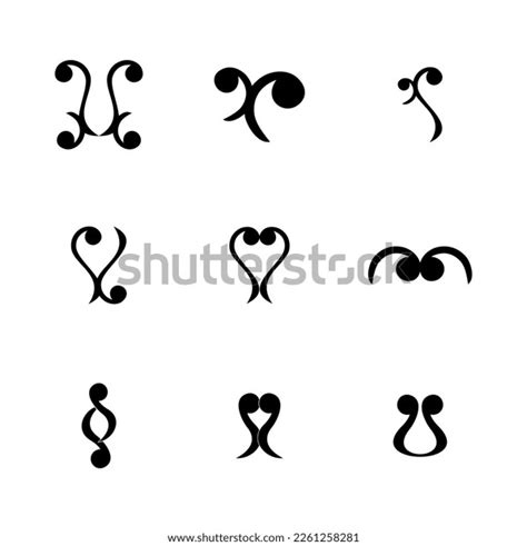 Set Carving Vector Isolated On White Stock Vector Royalty Free