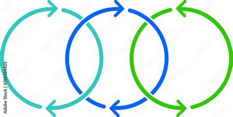 Vettoriale Stock 원 사각 삼각 사각 오각 육각 라인 화살표 다이어그램 Adobe Stock