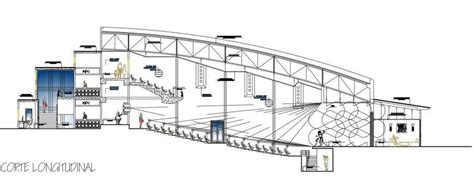 Sectional Detail Of Theater Building Blocks 2d View Cad Structural Unit
