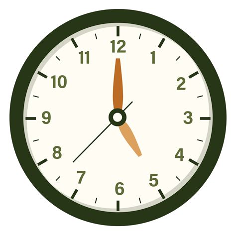 Wall Analog Clock Design Show At 5 Oclock Time And Clock Illustration