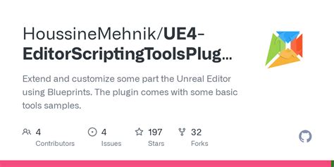 Github Houssinemehnikue4 Editorscriptingtoolsplugin Extend And