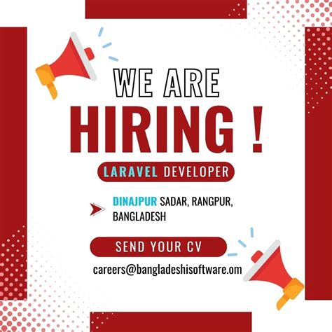 আমরা সরাসরি নিয়োগ দিতে চাই Laravel ডেভেলপারদের যারা Laravel দিয়ে ৫ থেকে ১০ টি প্রজেক্ট করেছেন