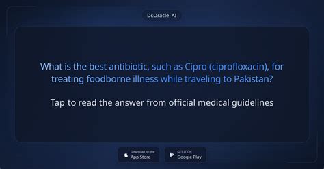 What Is The Best Antibiotic Such As Cipro Ciprofloxacin For Treating Foodborne Illness While