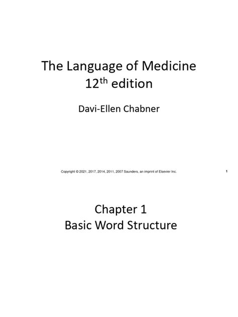 Chapter 1 Basic Word Structure Pdf Medical Specialties Clinical