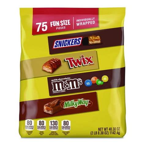 Mars Fun Size Milk Chocolate Variety Pack Assorted 403 Oz 75 Pieces