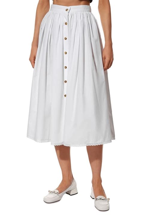 Женская белая хлопковая юбка Miu Miu купить в интернет магазине ЦУМ арт Mg1750 10me F0009