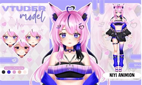 Dibujar Modelo Vtuber Live2d 2d Avatar Personaje Vtuber Rigging Live2d
