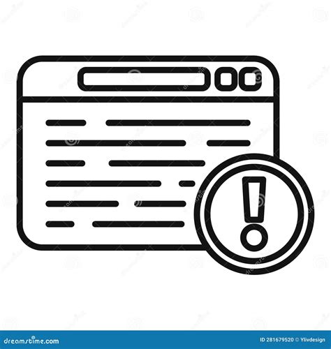 Online Fraud Icon Outline Vector Hacker Error Stock Vector