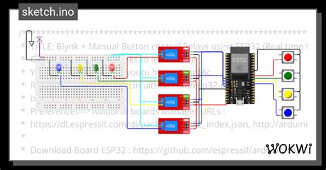 Led Relay Blynk Rosy Wokwi Esp32 Stm32 Arduino Simulator