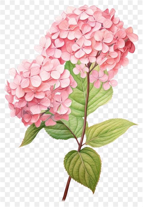 Png Pink Hydrangea Branch Illustration Free Png Rawpixel