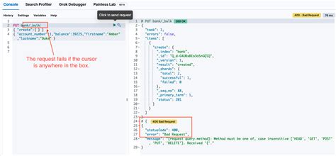 Bulk API Requests Fail In The Console When Cursor Is At End Of First Line Issue