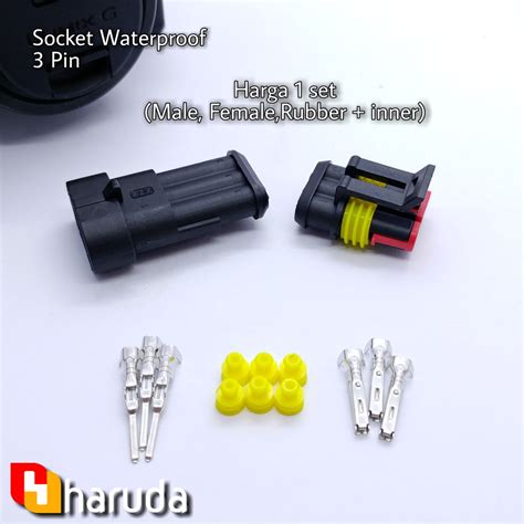 Jual Socket Connector Motor Soket Waterproof Pin Set Male Female