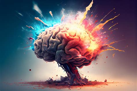 Premium Photo Concept Art Of A Human Brain Exploding With Knowledge And Creativity Generative Ai