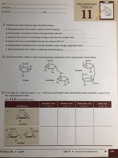 Solved PRELABORATORY EXERCISE Name Lab Partner Lab Section Chegg Com