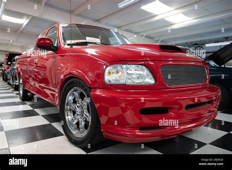 Detail Of The Special Anniversary Edition Of The Red 1998 Ford F 150