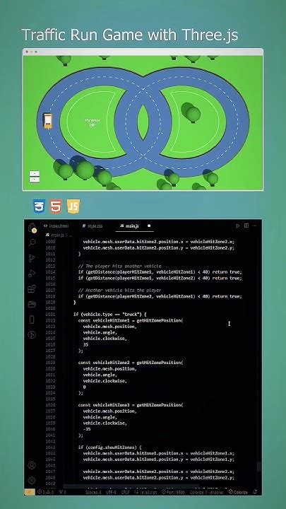 Traffic Run Game Using Threejs🧑‍💻 Coding Programming Csstricks Js