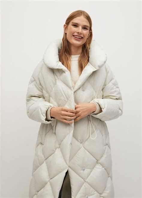 Стеганый анорак пуховик оверсайз Женская МАНГО Казахстан Женские плащи Женские куртки