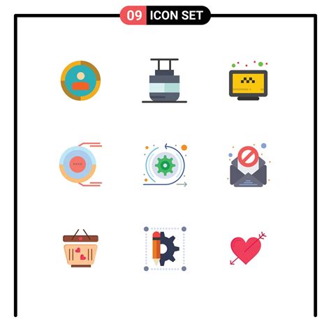Universal Icon Symbols Group Of 9 Modern Flat Colors Of Agile