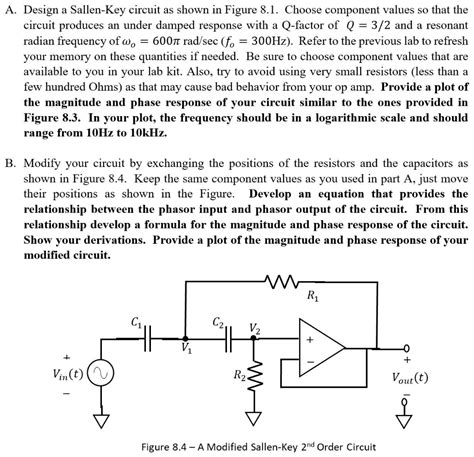 A Design A Sallen Key Circuit As Shown In Figure