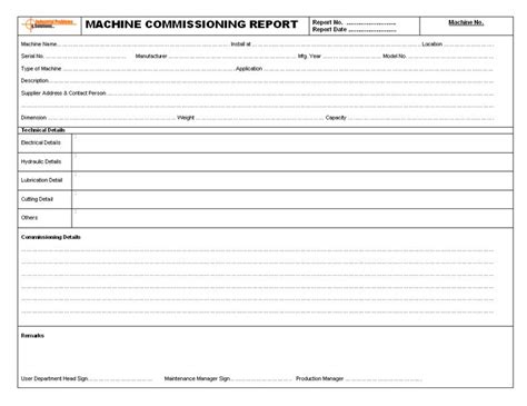 Machine Commissioning Report