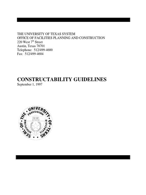 constructability guidelines pdf project management design