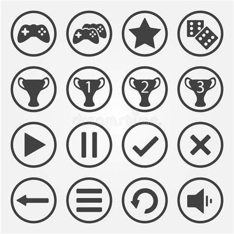 Flat Game Ui Buttons Set In Doodle Style Stock Vector Illustration Of