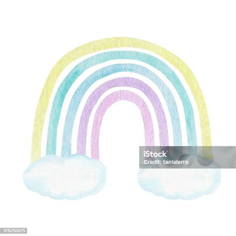 아이 그래픽 수채화 무지개와 구름 손으로 그린 파스텔 색상 보헤미안 무지개와 클립 아트 0명에 대한 스톡 벡터 아트 및 기타