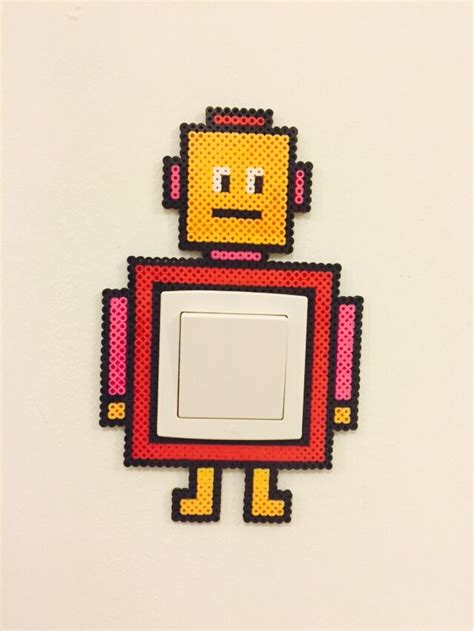 Robot Switch Frame Perlerbeads Button Art Perler Art Melting Beads
