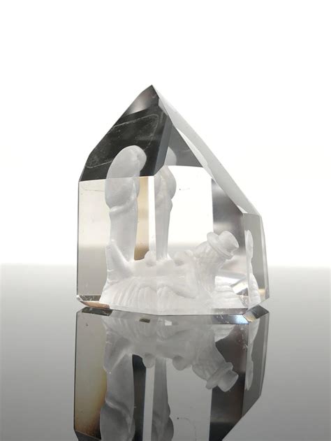 Lot SIGNED EROTIC REVERSE INTAGLIO CARVED CRYSTAL