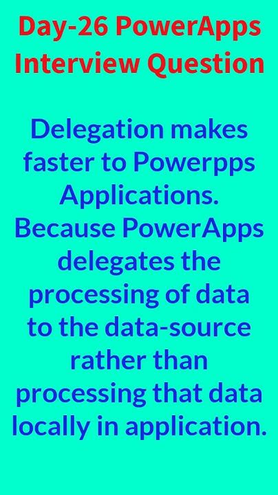 day 26 why delegation required in powerapps powerapps interview questions shorts