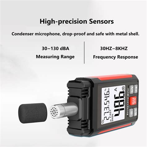 Digital Decibel Meter Sound Level Meter Noise Meter A Frequency Weight 30 130dBA Intendvision